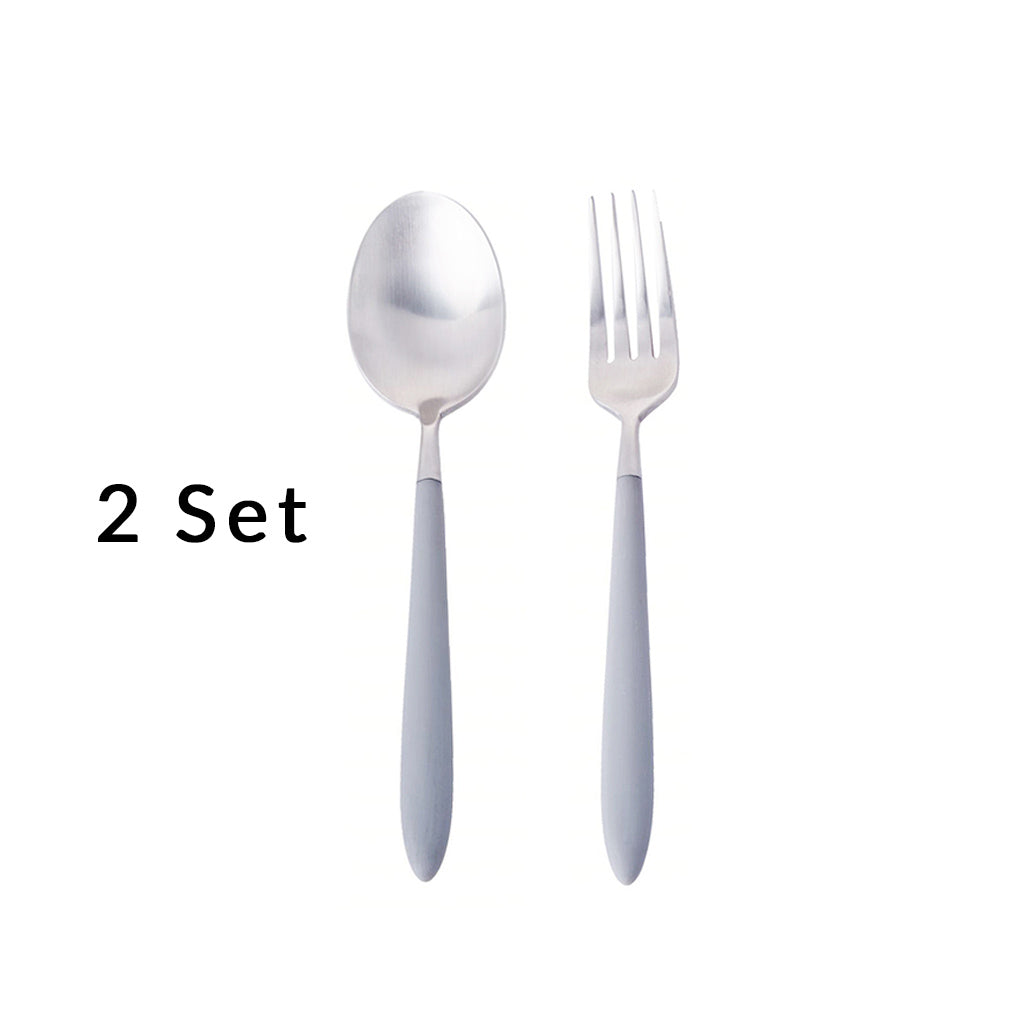 Epic Black Grey Fork & Spoon [2 Set] – FRONTIERA.SG